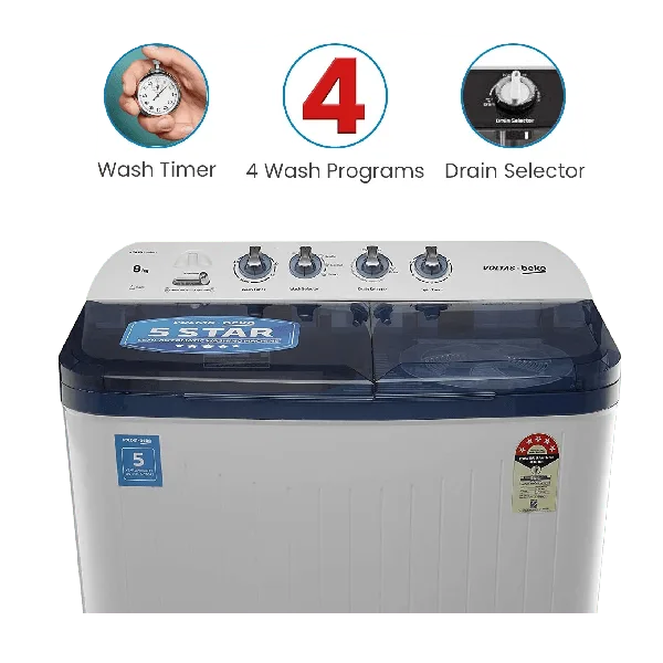 Buy Voltas 8kg Semi Automatic Washing Machine - ₹11,000.00